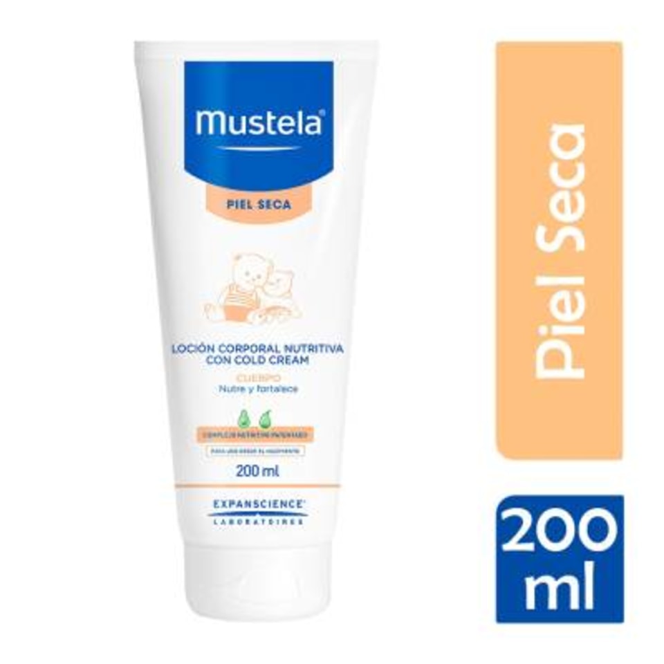 Loción corporal Mustela nutritiva para piel seca con cold cream 200 ml ...