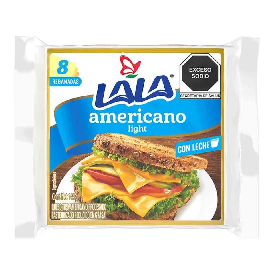 Queso tipo americano Lala light 144 g 8 rebanadas | Walmart Queso tipo americano Lala light 144 g 8 rebanadas | Walmart