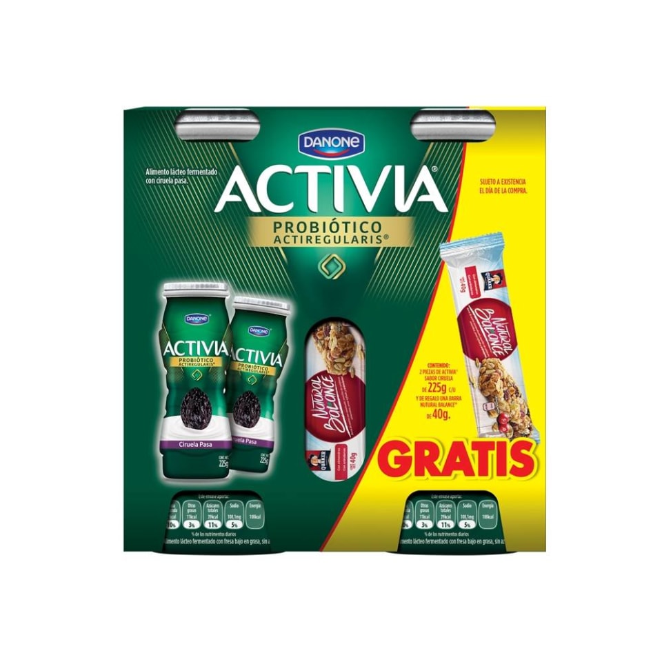 Alimento lácteo fermentado Danone Activia ciruela pasa 2 pzas de 225 g ... Alimento lácteo fermentado Danone Activia ciruela pasa 2 pzas de 225 g ...