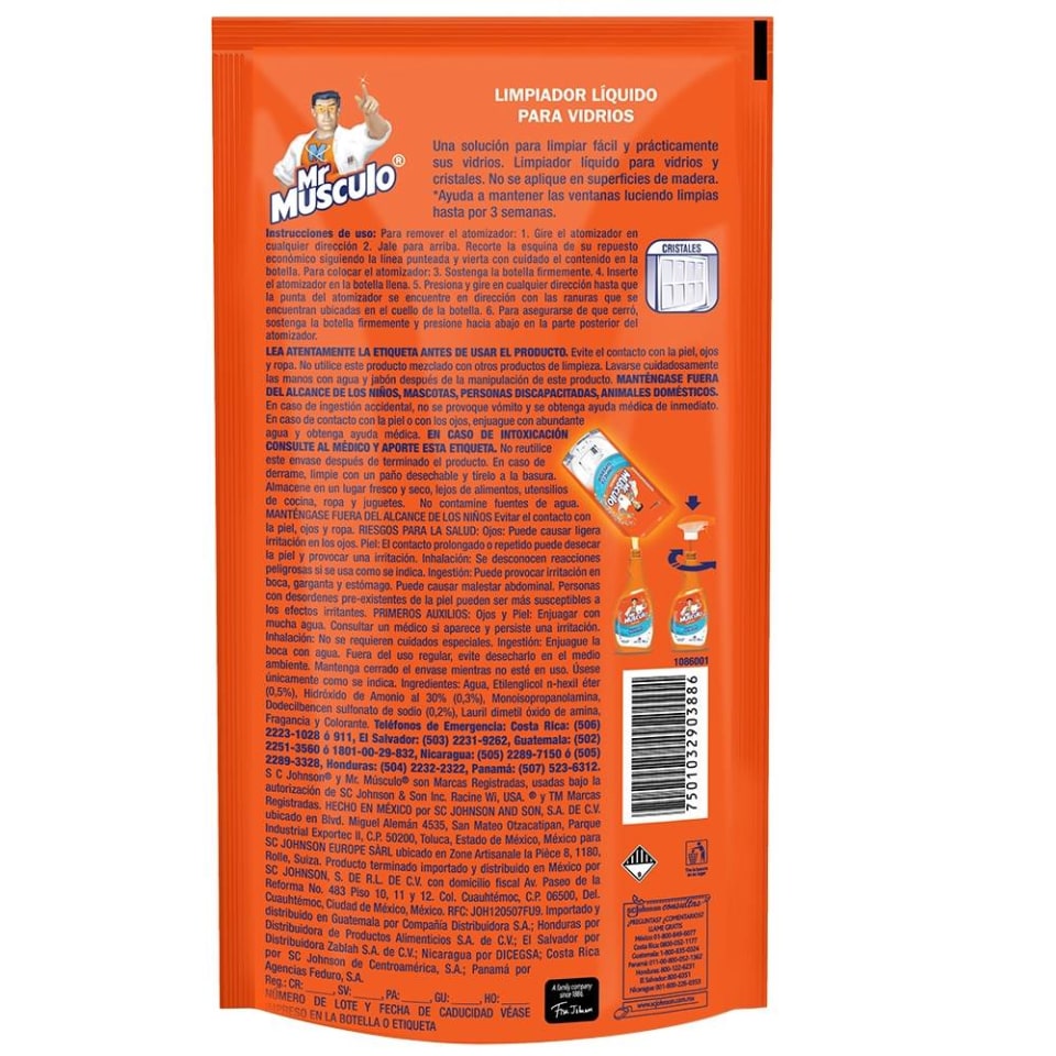 Limpiador líquido Mr Músculo vidrios limpieza superior 500 ml | Walmart Limpiador líquido Mr Músculo vidrios limpieza superior 500 ml | Walmart