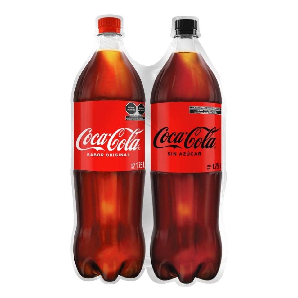 Refresco Coca Cola original 1.75 l + 1 Coca Cola sin azúcar 1.75 l ...