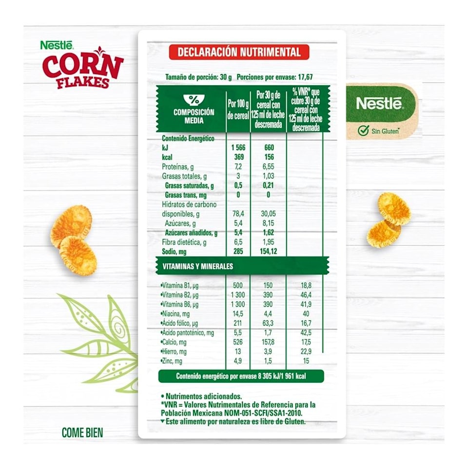 Cereal Nestlé Corn Flakes Sin Gluten 530 G Walmart
