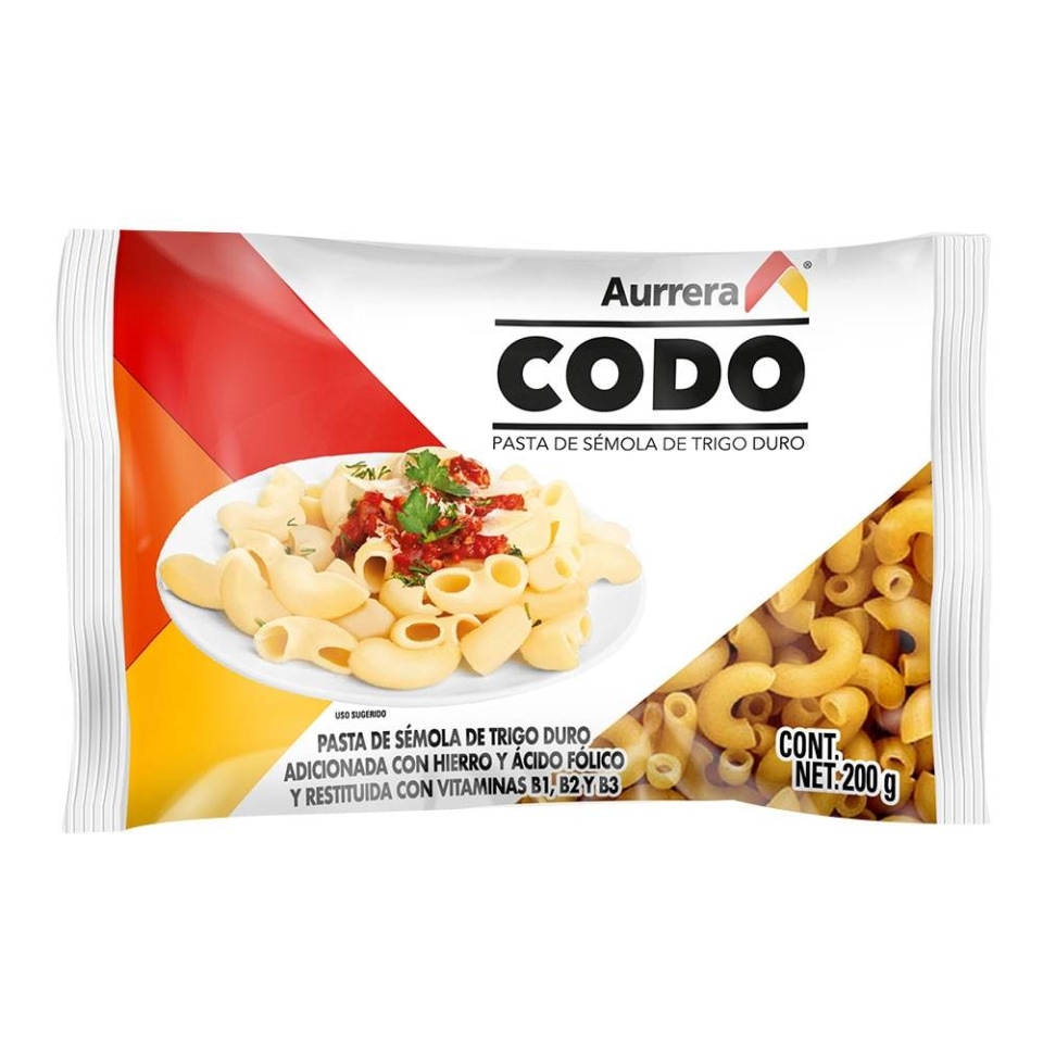Pasta de sémola de trigo duro Aurrera codo 200 g | Walmart Pasta de sémola de trigo duro Aurrera codo 200 g | Walmart