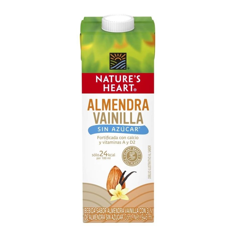 Bebida Vegetal Natures Heart Sabor Almendra Vainilla Sin Azúcar 946 Ml