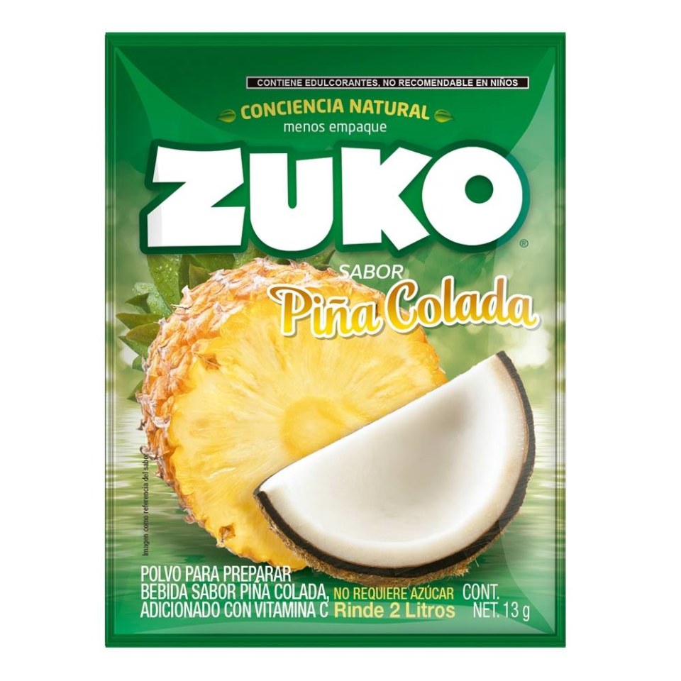 Bebida en polvo Zuko sabor pina colada 13 g | Walmart Bebida en polvo Zuko sabor pina colada 13 g | Walmart