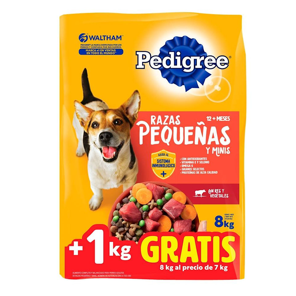 Alimento para Perro Pedigree Razas Pequeñas y Minis con Res y Vegetales ... Alimento para Perro Pedigree Razas Pequeñas y Minis con Res y Vegetales ...