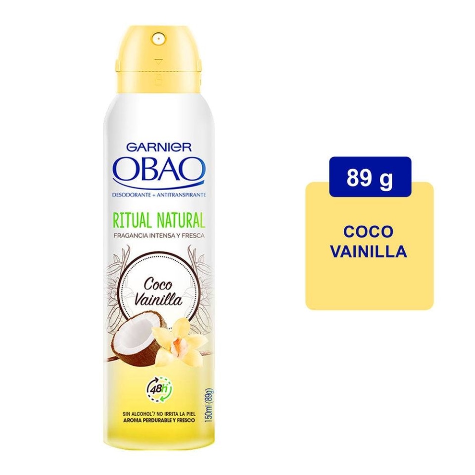 Desodorante antitraspirante Garnier Obao ritual natural coco vainilla ... Desodorante antitraspirante Garnier Obao ritual natural coco vainilla ...