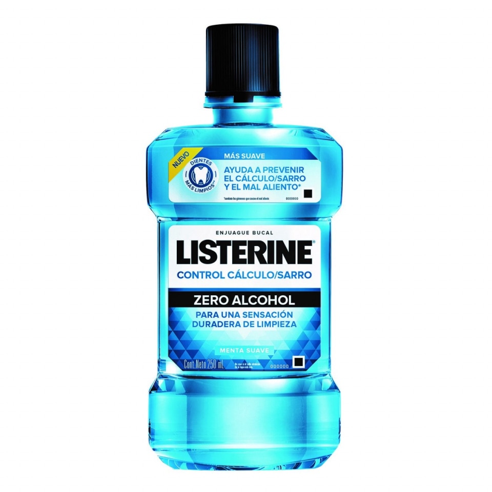 Enjuague bucal Listerine control cálculo y sarro menta suave 250 ml ... Enjuague bucal Listerine control cálculo y sarro menta suave 250 ml ...