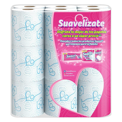 Papel Higiénico Suavel 18 Rollos De 200 Hojas Dobles C U Bodega