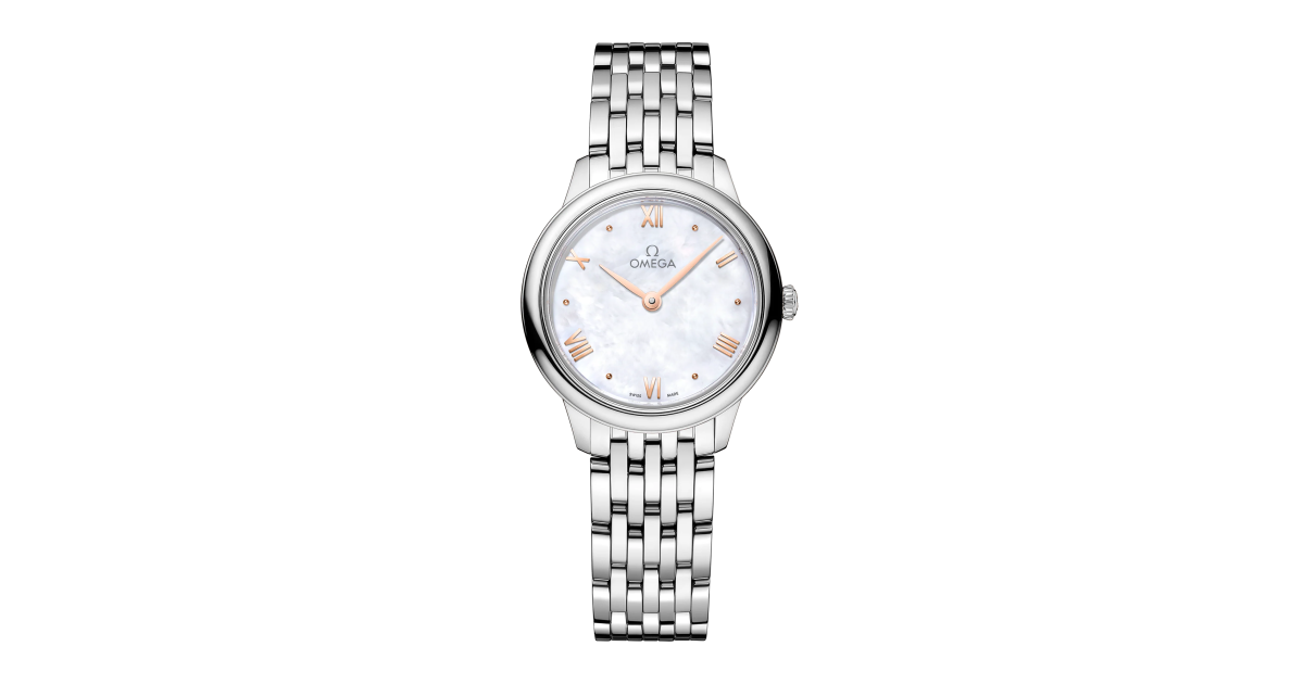 Omega De Ville Quartz Steel White MOP Dial 27mm 434.10.28.60.05.001 ...