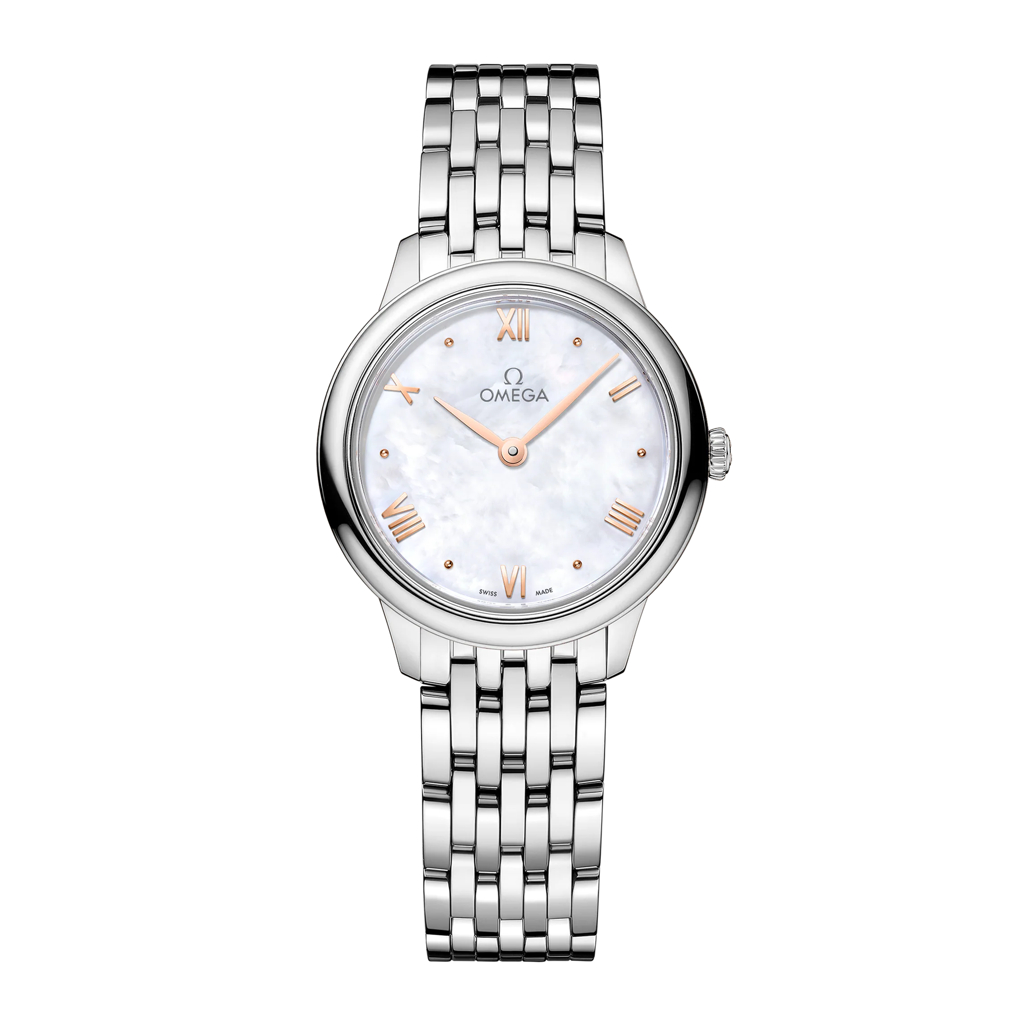Omega De Ville Quartz Steel White MOP Dial 27mm 434.10.28.60.05.001 ...