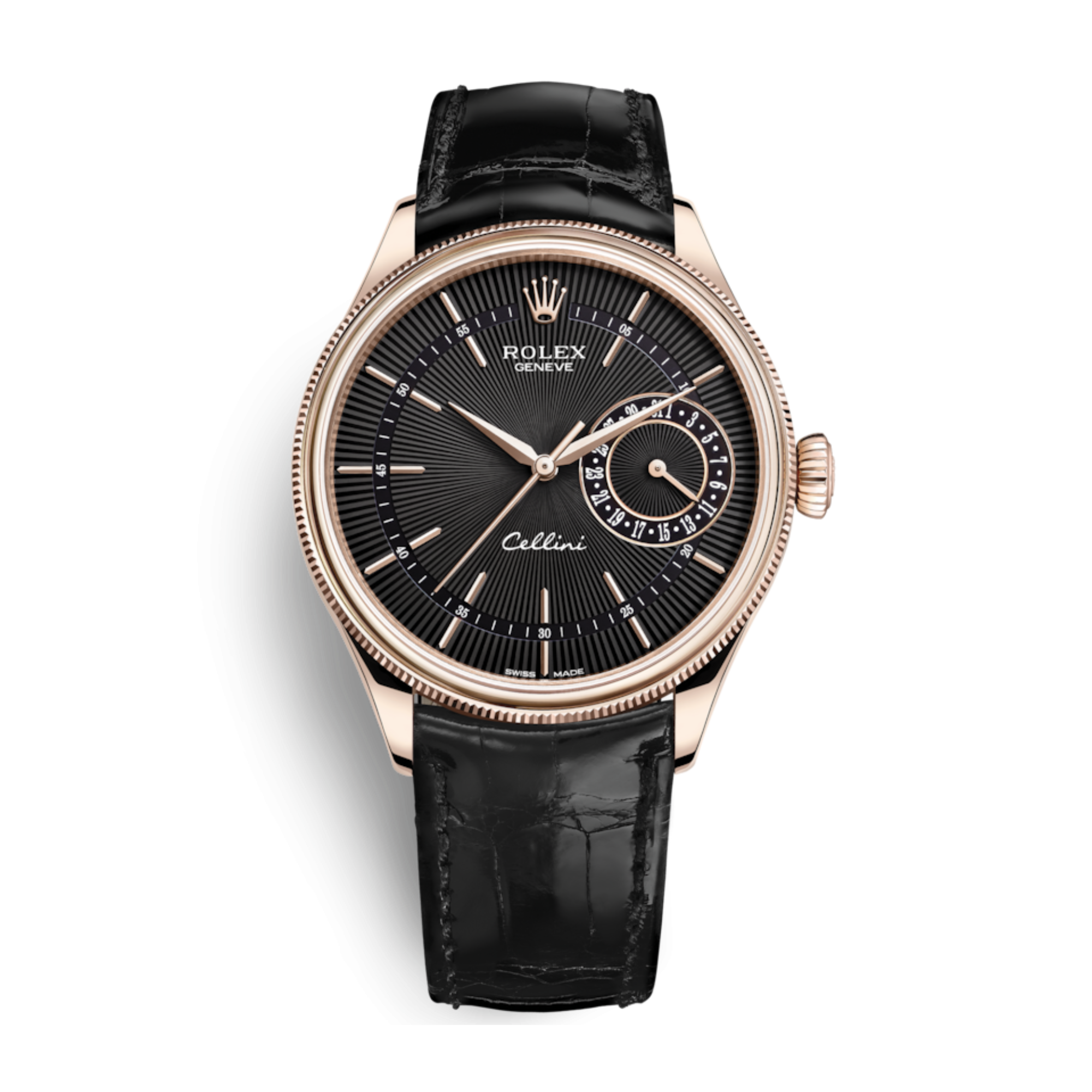 Rolex Cellini Date Rose Gold Black Dial 39mm 50515-0011 - Make an offer ...