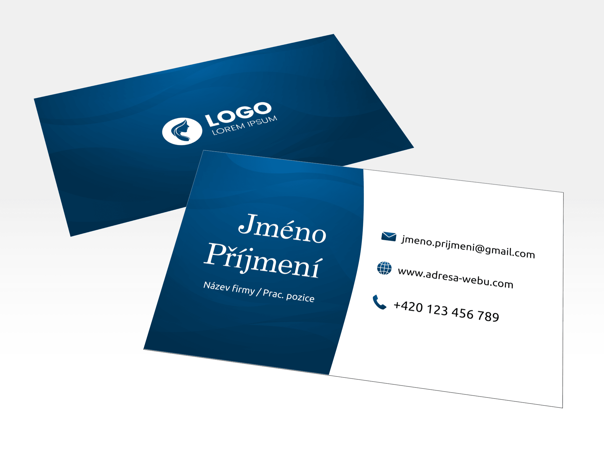 Vizitka osobní / univerzální modrá #slh-486 - Weblevio