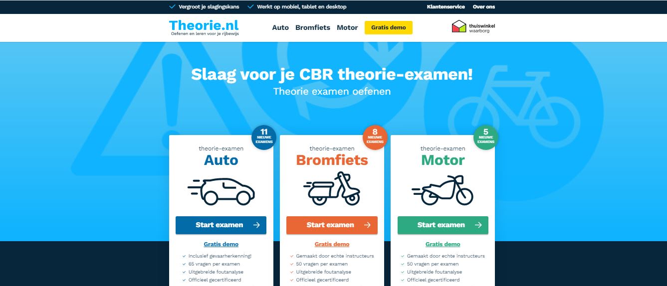 Theorie.nl review je examen halen voor de auto, bromfiets of motor