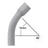 CANTEX 5233935 Bell End Conduit Elbow, 2-1/2 in Trade, 45 deg, PVC | Werner