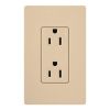 Lutron Satin Colors® SCR-15-SI Grounding Duplex Receptacle With LED ...