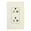 Lutron Satin Colors® SCR-20-BI Grounding Duplex Receptacle With LED ...