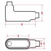 Robroy RedH2OT® PRLB57 Type LB Conduit Body With Cover, 1-1/2 Inch Hub ...