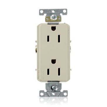 LEVITON 16242-I DECORA 15A 125V 2-POLE 3-WIRE INDUSTRIAL DUPLEX ...