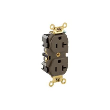 LEVITON 5362 20A 125V 2-POLE 3-WIRE T-SLOT DUPLEX RECEPTACLE BROWN ...