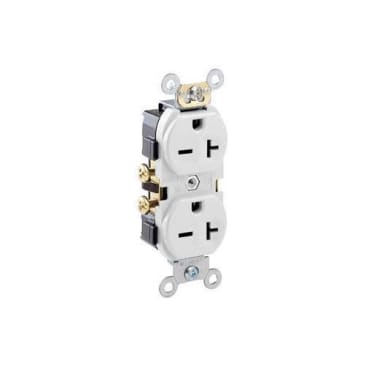 LEVITON 5822-W 20A 250V 2-POLE 3-WIRE INDENTED DUPLEX RECEPTACLE WHITE ...