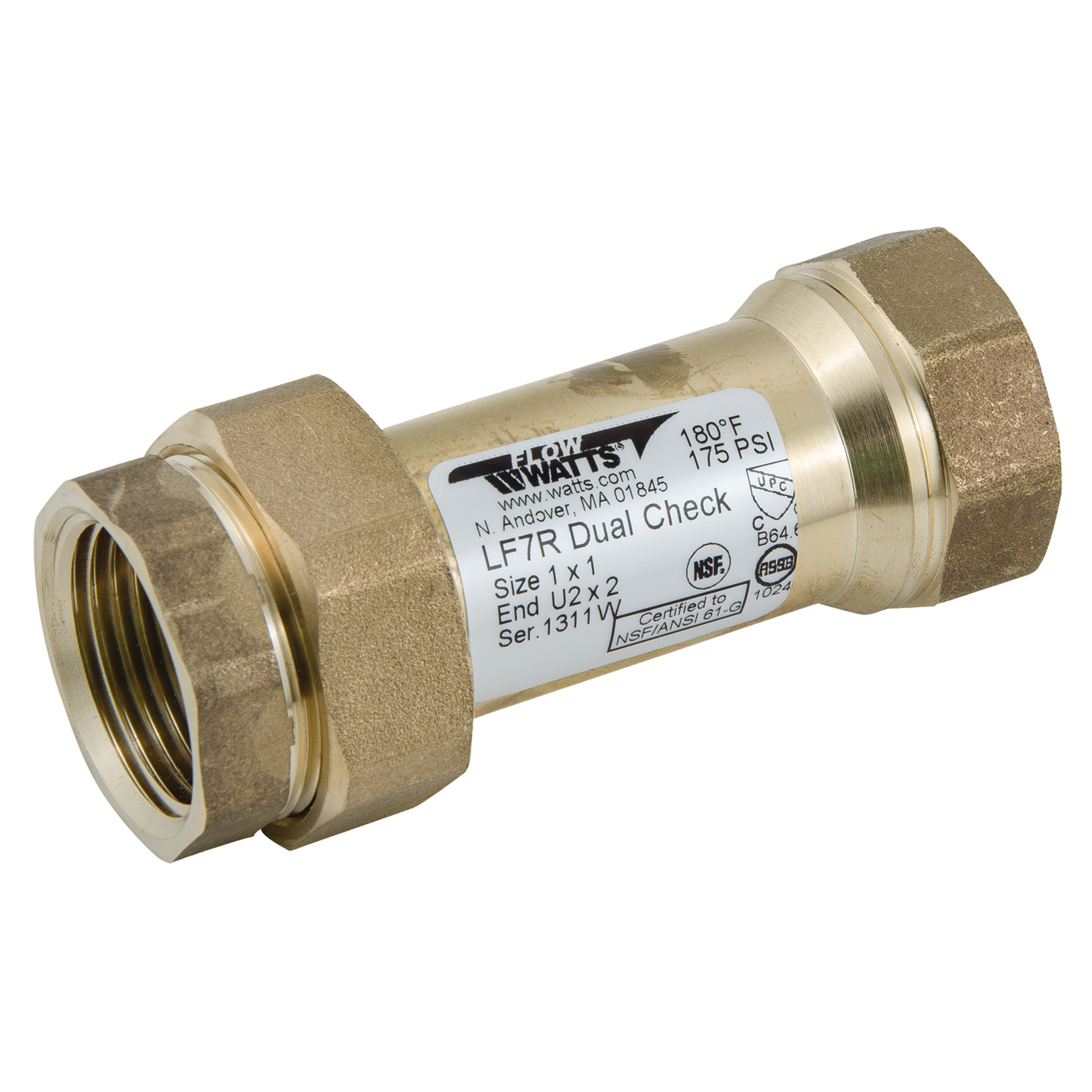 WATTS 0072205 LF7RU2-2 1 DUAL CHECK VALVE | Bartle & Gibson Wholesale