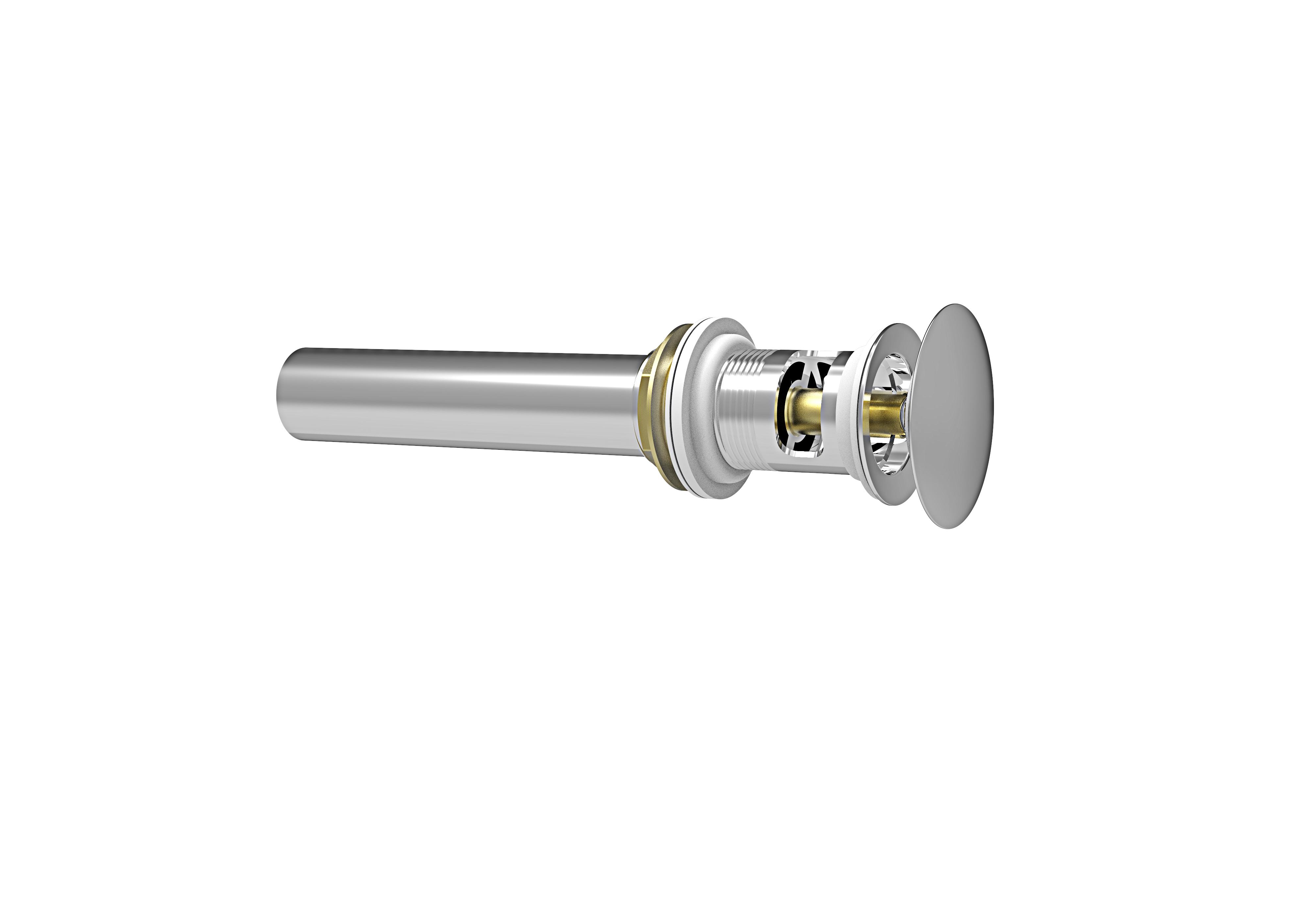 BARIL REN-8422-02-CC PUSH BUTTON BRASS POP-UP WITH OVERFLOW CHROME ...