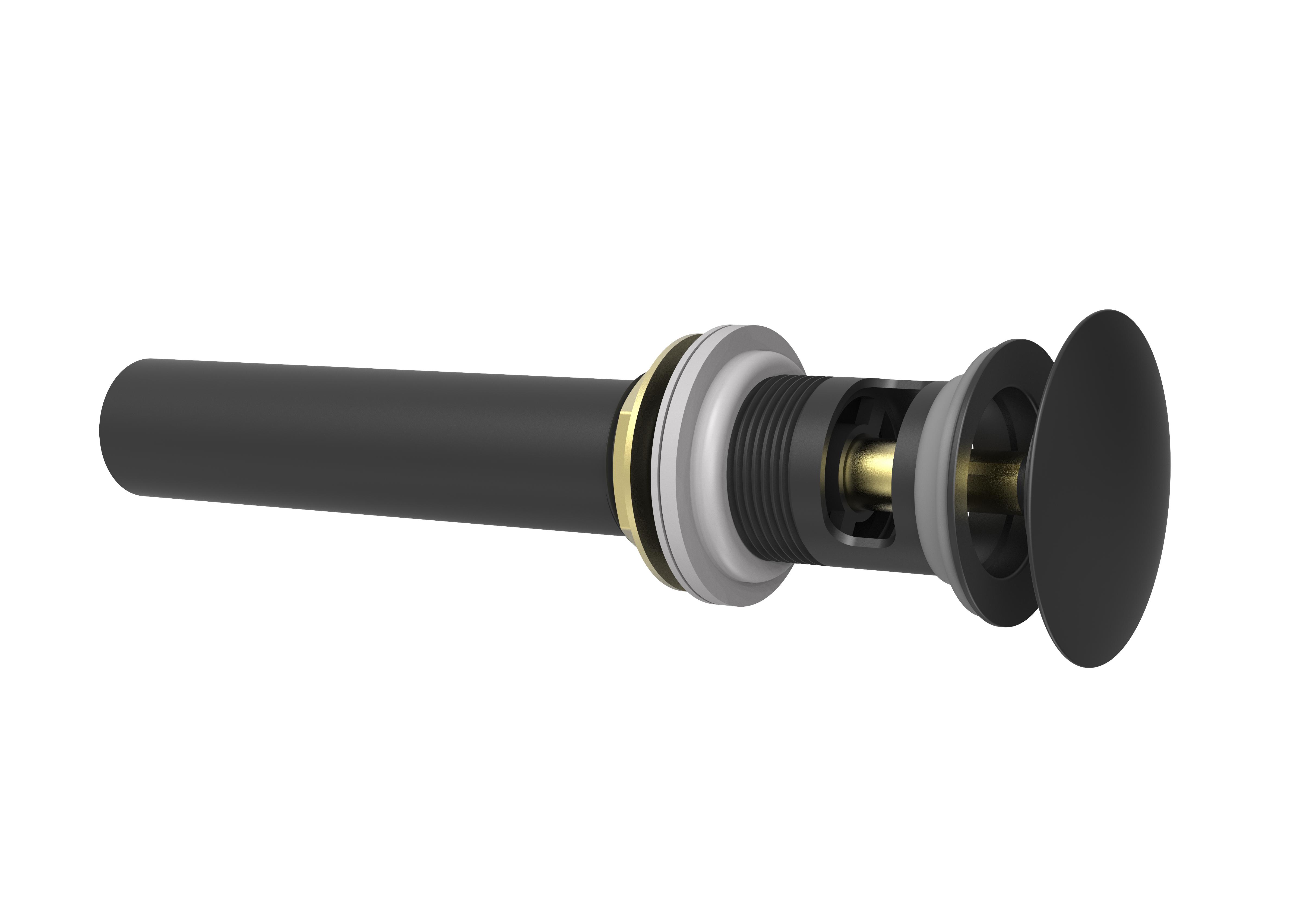 BARIL REN-8422-02-KK PUSH BUTTON BRASS POP-UP WITH OVERFLOW MATTE BLACK ...