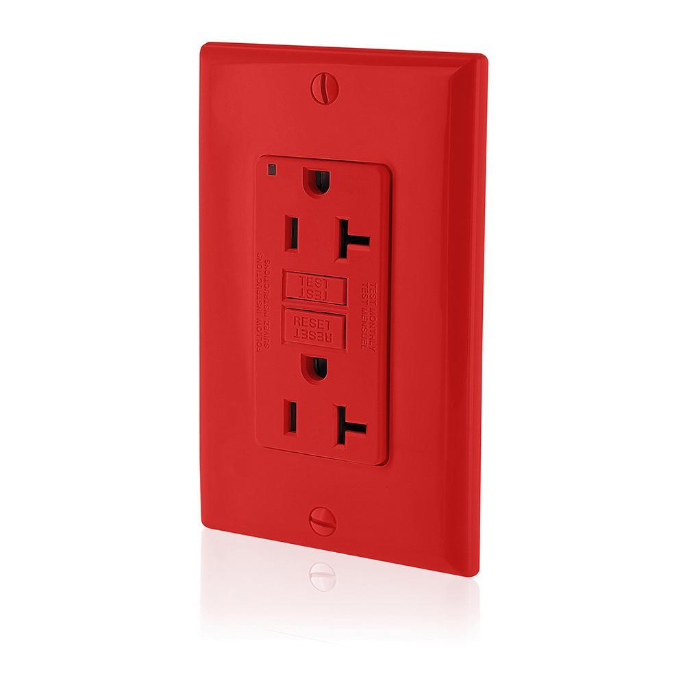 LEVITON GFNT2-R SMARTLOCKPRO 20A 125V SELF TEST GFCI RECEPTACLE RED ...