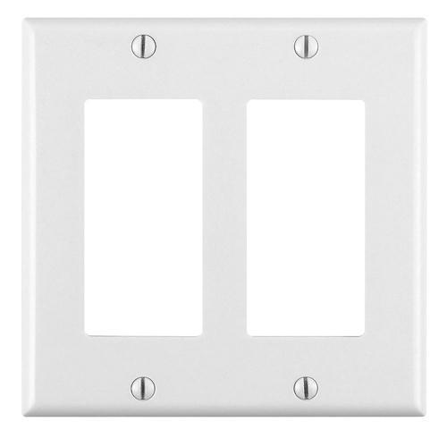 LEVITON 80409-NW DECORA 2-GANG STANDARD SIZE NYLON WALLPLATE WHITE ...