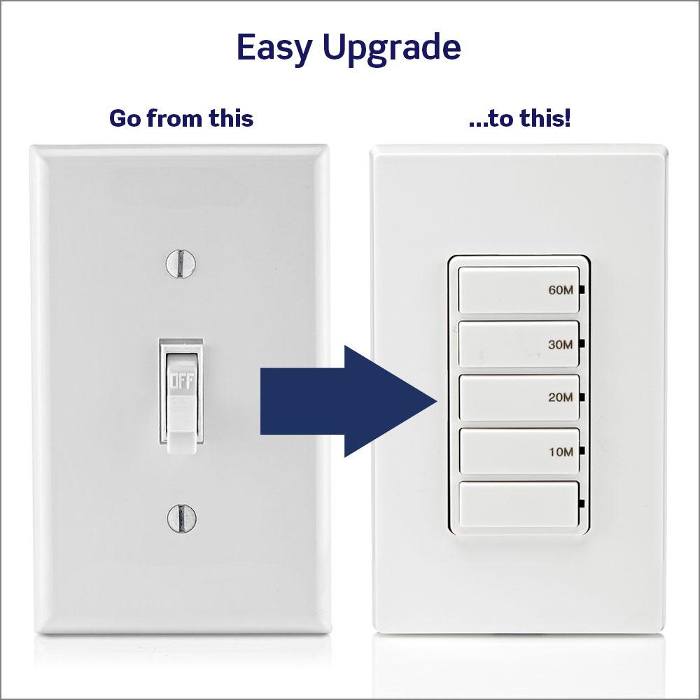 LEVITON DT160-1LW DECORA 15A 1-POLE 10/20/30/60M COUNT-DOWN TIMER ...