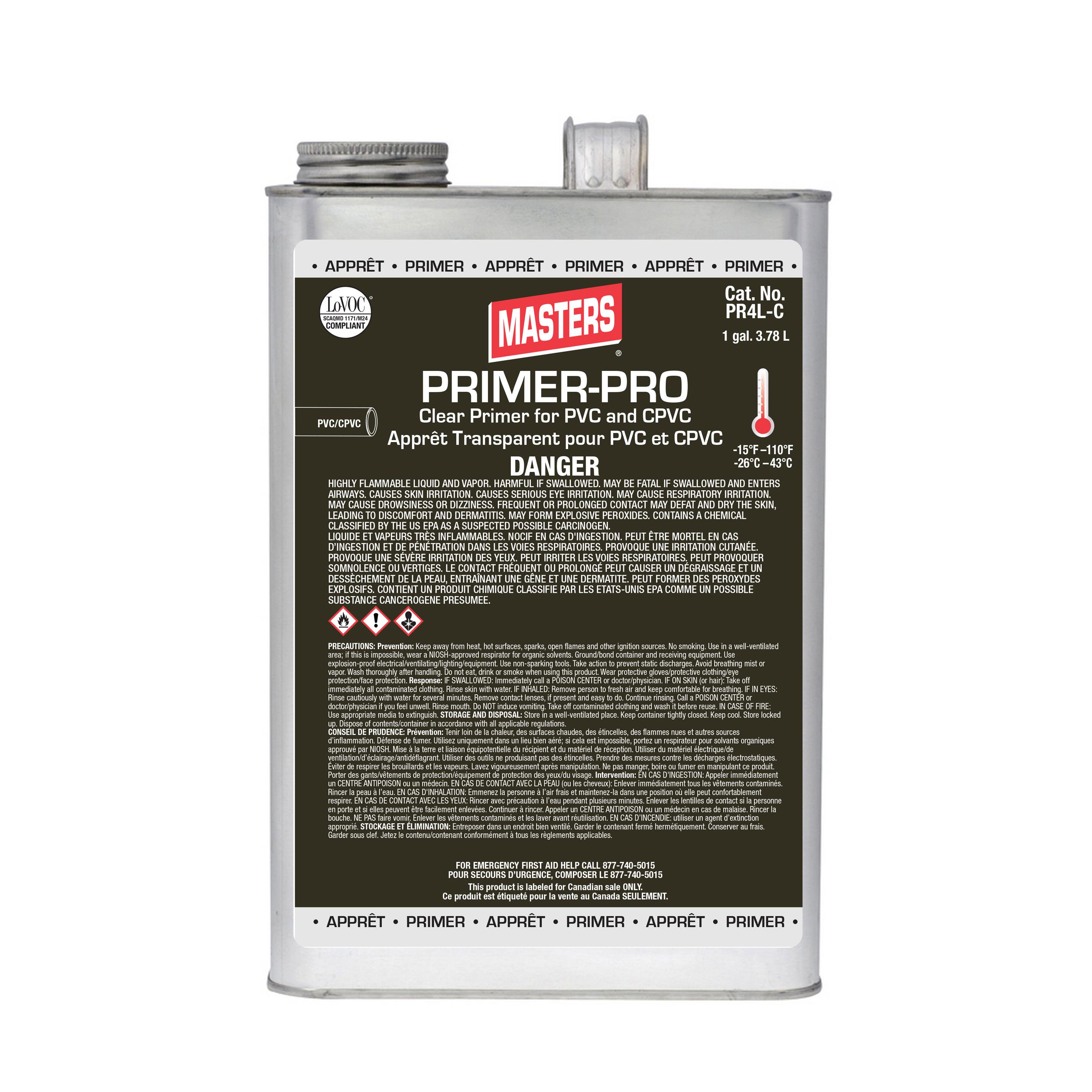 OATEY PR4L-C MASTERS PRIMER-PRO CLEAR PRIMER 3.78L | Bartle & Gibson ...