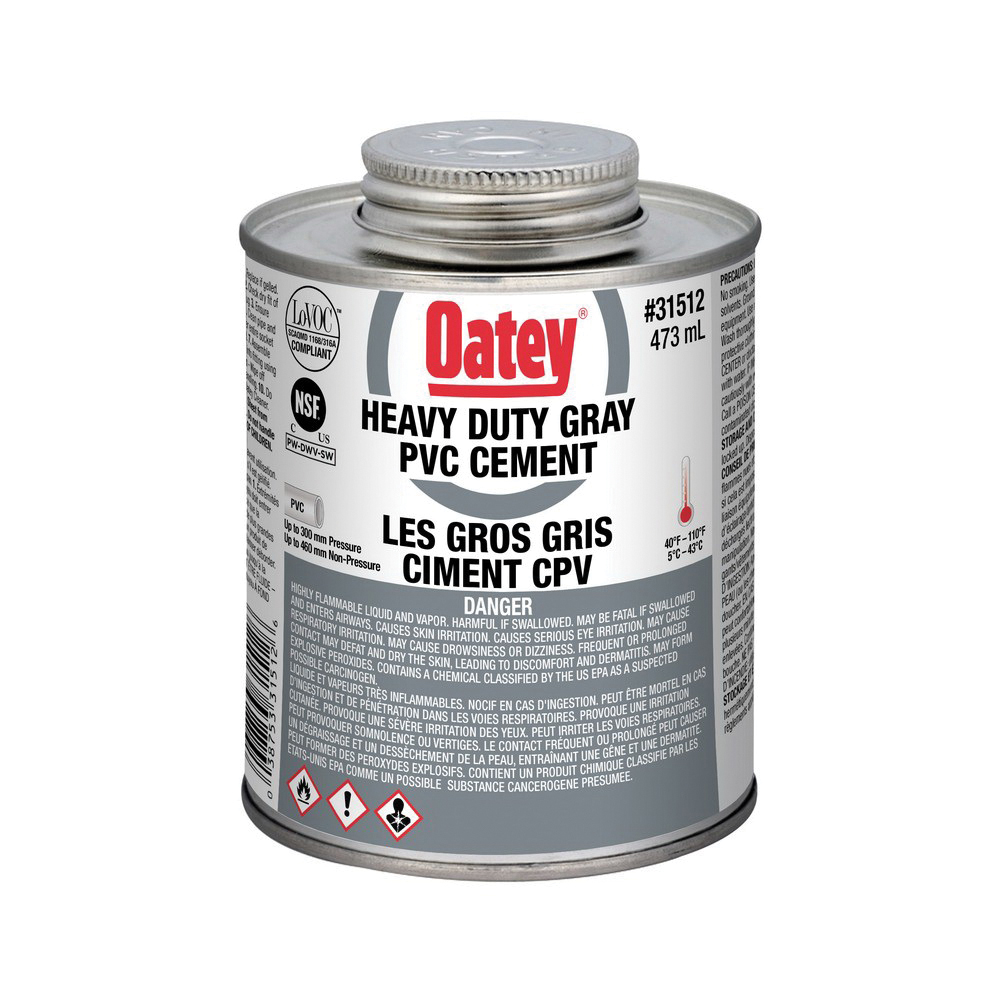 OATEY 31512 473ML PVC HEAVY DUTY GREY GLUE | Bartle & Gibson Wholesale