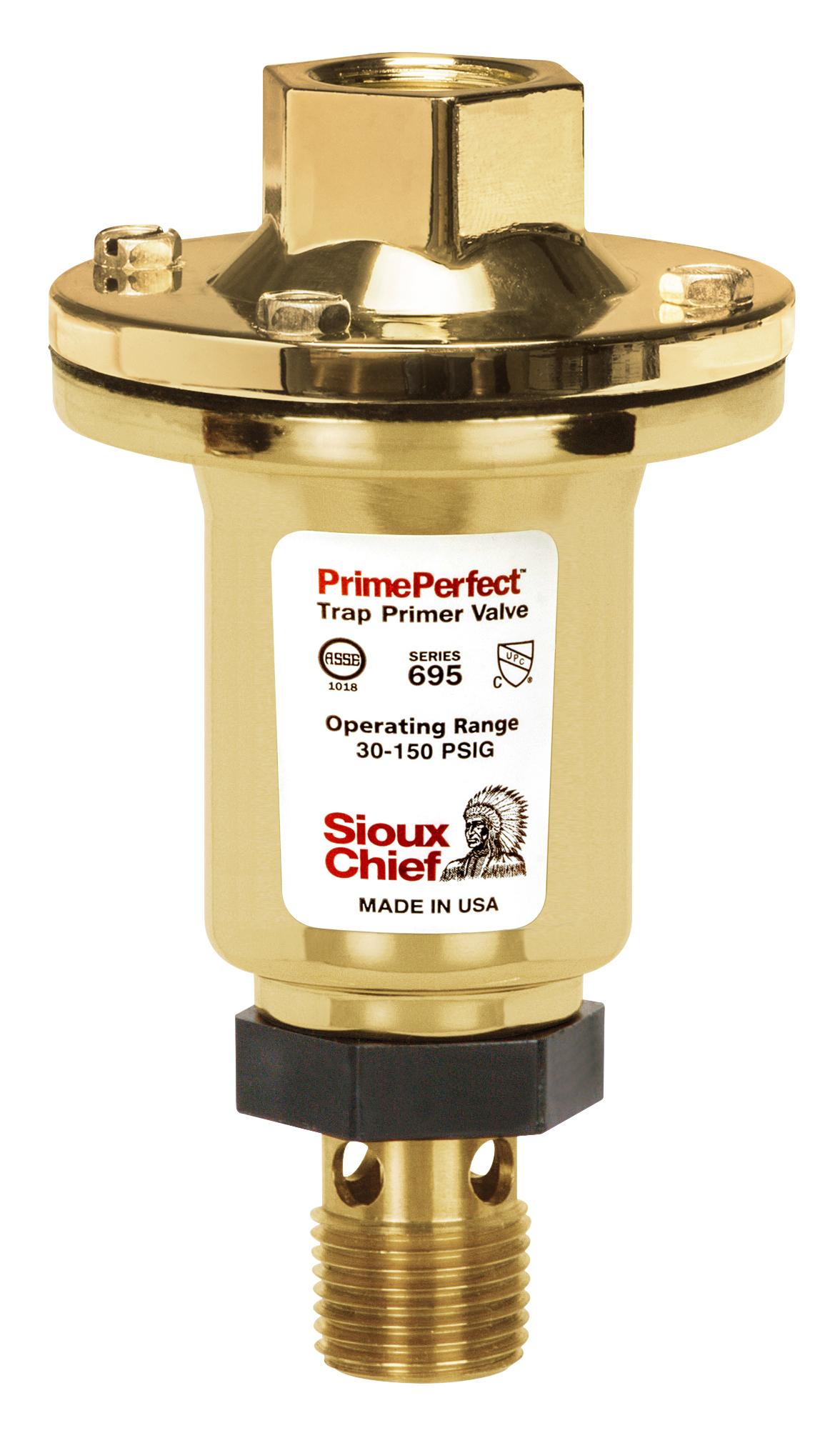 SIOUX CHIEF 695-01 1/2 IP TRAP PRIMER VALVE BRASS PLATED | Bartle ...