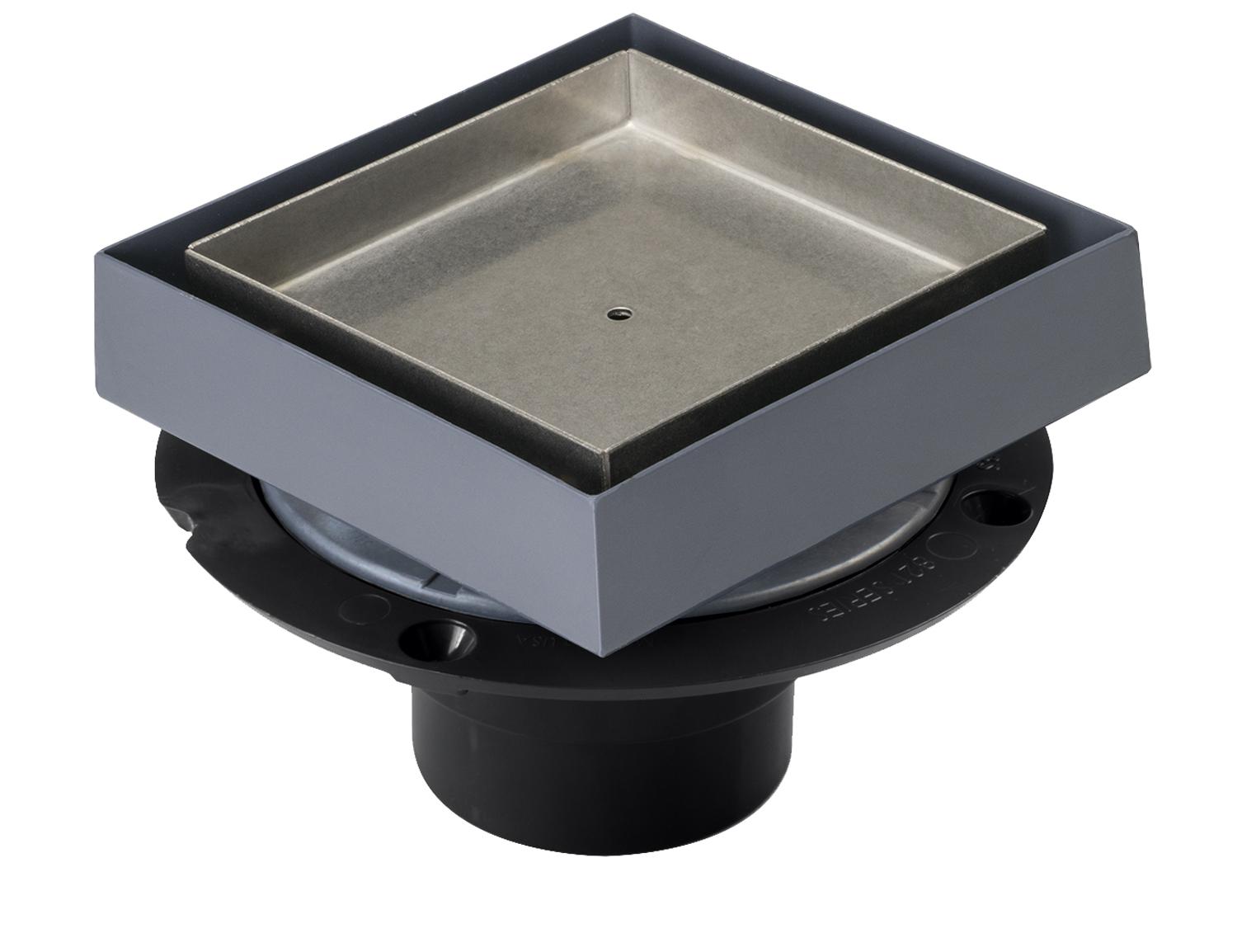 SIOUX CHIEF 821-2AT4A 4 SQUARE TILE IN DRAIN SHOWER PAN WITH 2 ABS ...