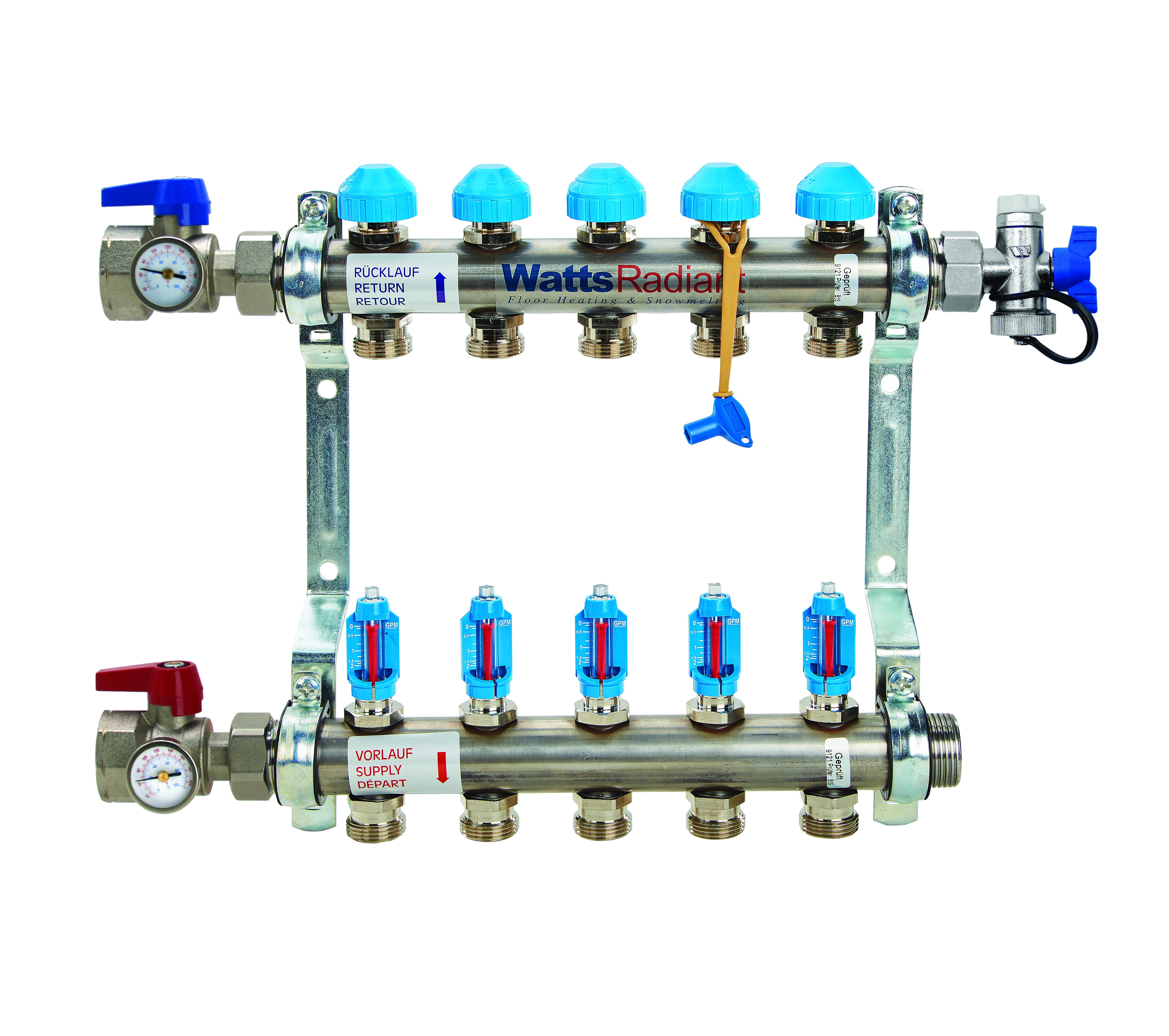 WATTS 81013282 1 FLOWMETER MANIFOLD STAINLESS STEEL M-5 WITH TRUCK ISO ...