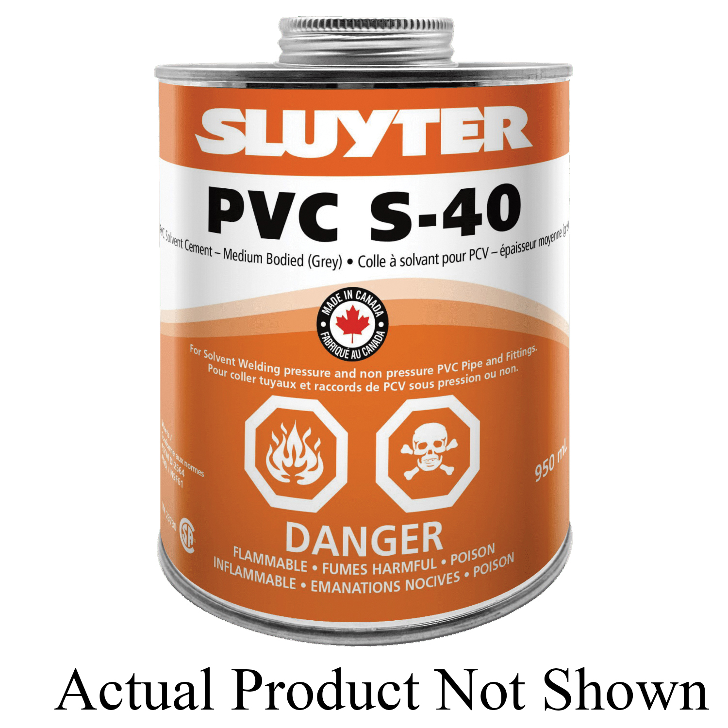 SLUYTER 10603 PVC S-40 250ML GREY PVC CEMENT WITH DAUBER | Bartle ...
