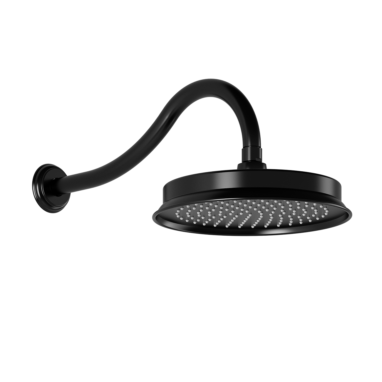 KALIA BF1507-165 RUSTIK RAIN SHOWER HEAD WITH 90DEGREE WALL ARM BLACK ...