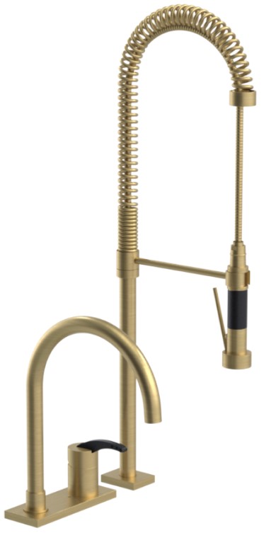 RUBINET 8ILALSBMB SINGLE HANDLE PULL-DOWN SPRAY KITCHEN FAUCET SATIN ...