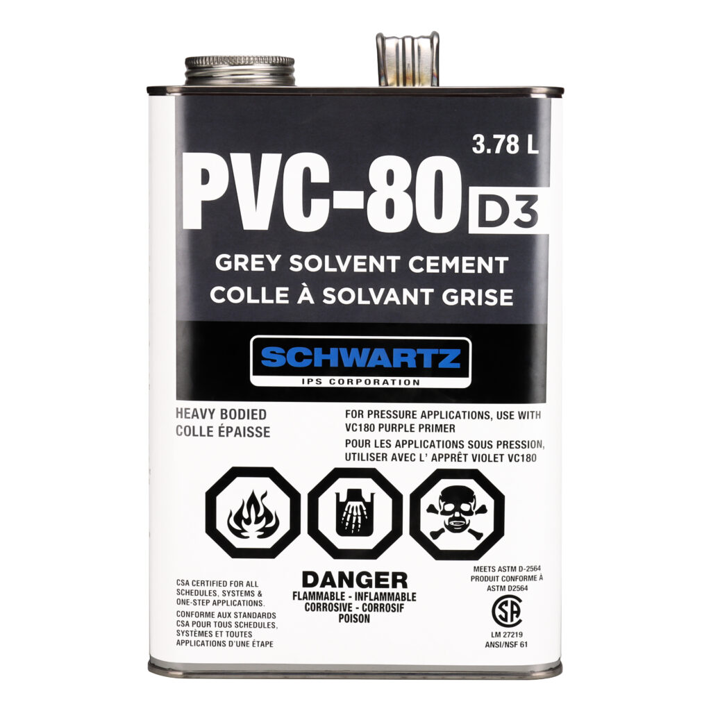 SCHWARTZ 19018 PVC-80 D3 4L GRAY PVC CEMENT | Bartle & Gibson Wholesale