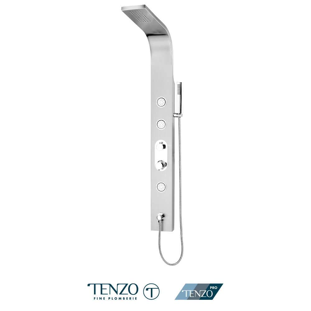 TENZO ETZST-52/R35 EVOLO 3-JET PRESSURE BALANCE SHOWER COLUMN BRUSHED ...