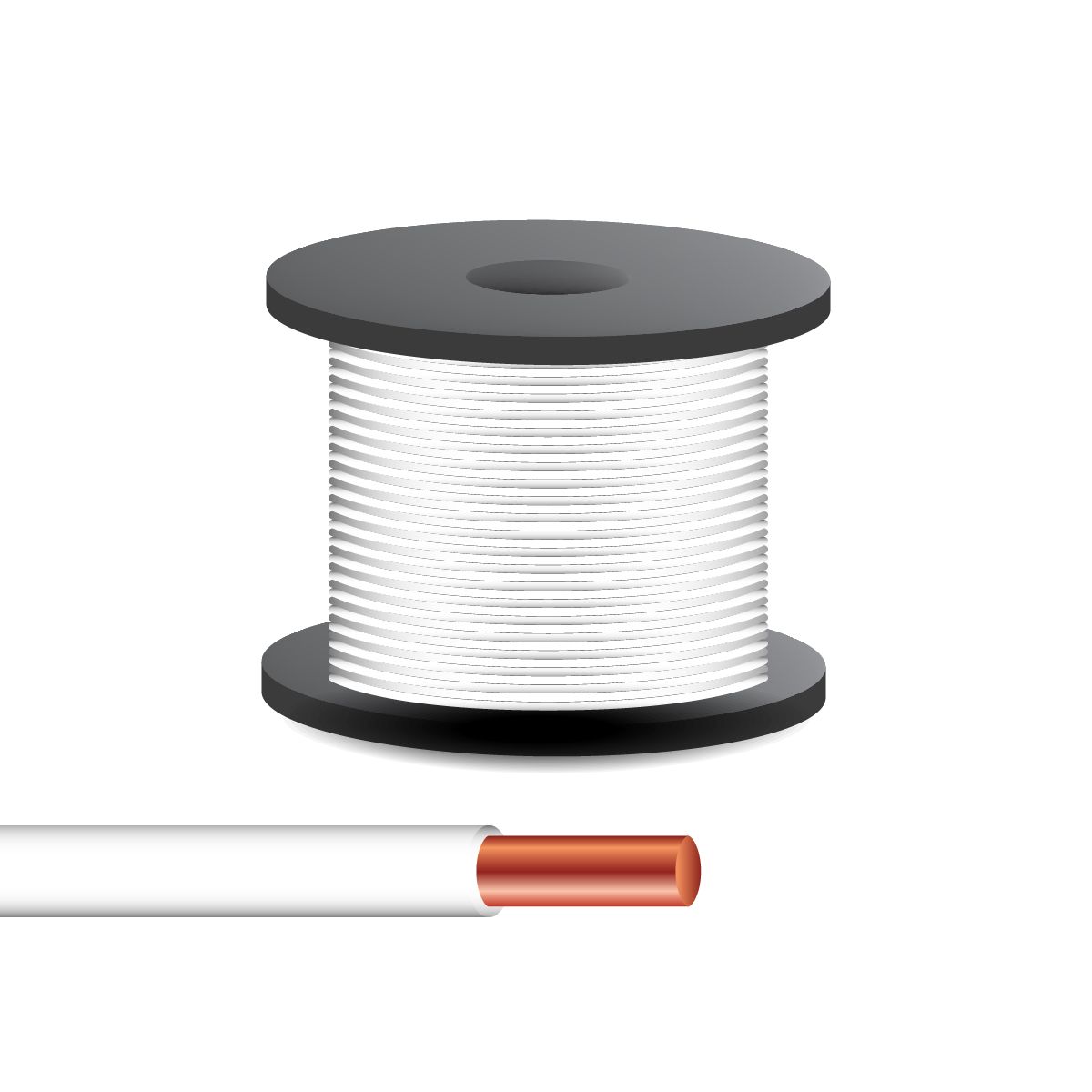 10 (300M) SOLID COPPER RW90 WIRE WHITE | Bartle & Gibson Wholesale