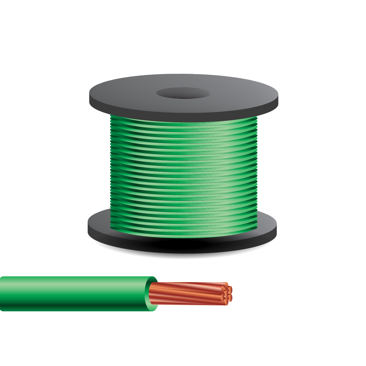 6 (300M) 7-STRAND COPPER 600V RW90 WIRE GREEN | Bartle & Gibson Wholesale