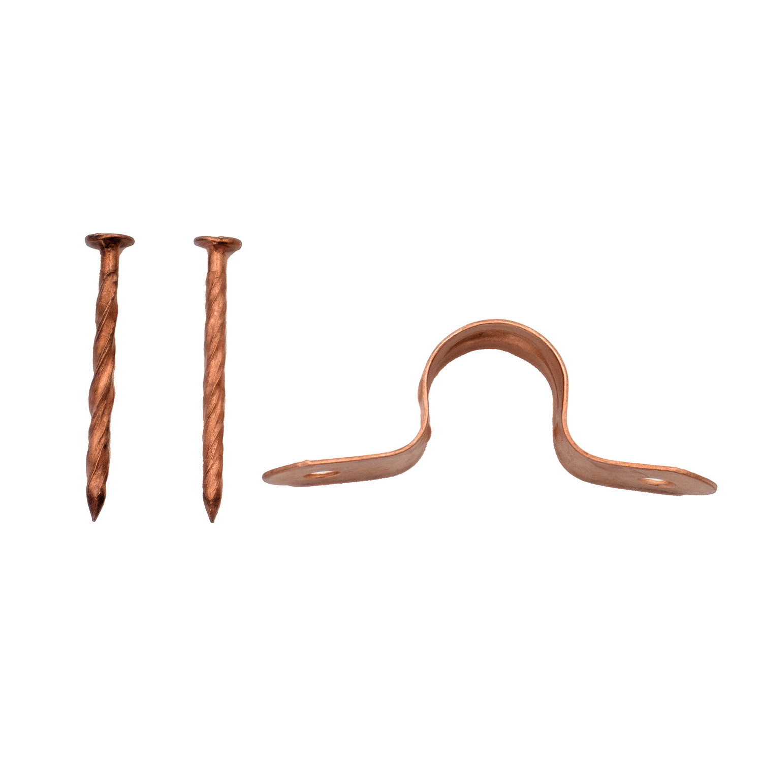 1/2 COPPER CLAD PIPE STRAP W/NAILS | Bartle & Gibson Wholesale