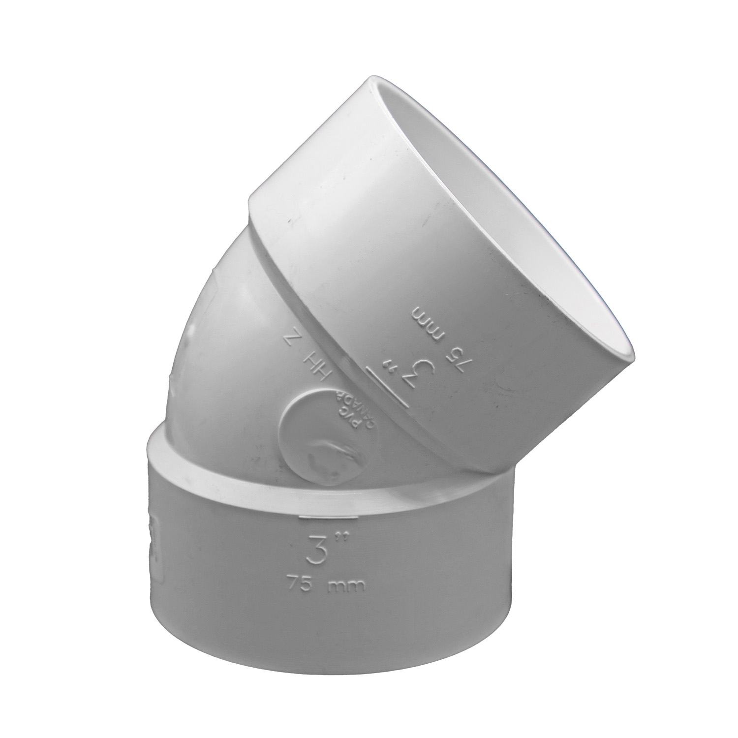 3 HXH PVC DRAIN LINE 45 ELBOW | Bartle & Gibson Wholesale