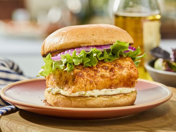 Lemon Pepper Fish Sandwich With Charred Scallion Mayo | Wild Alaskan ...