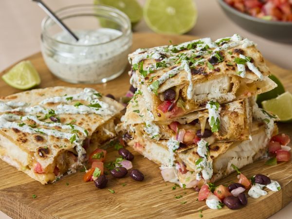 Cheesy, Crispy Fish Quesadillas With Easy Cilantro-Lime Crema | Wild ...