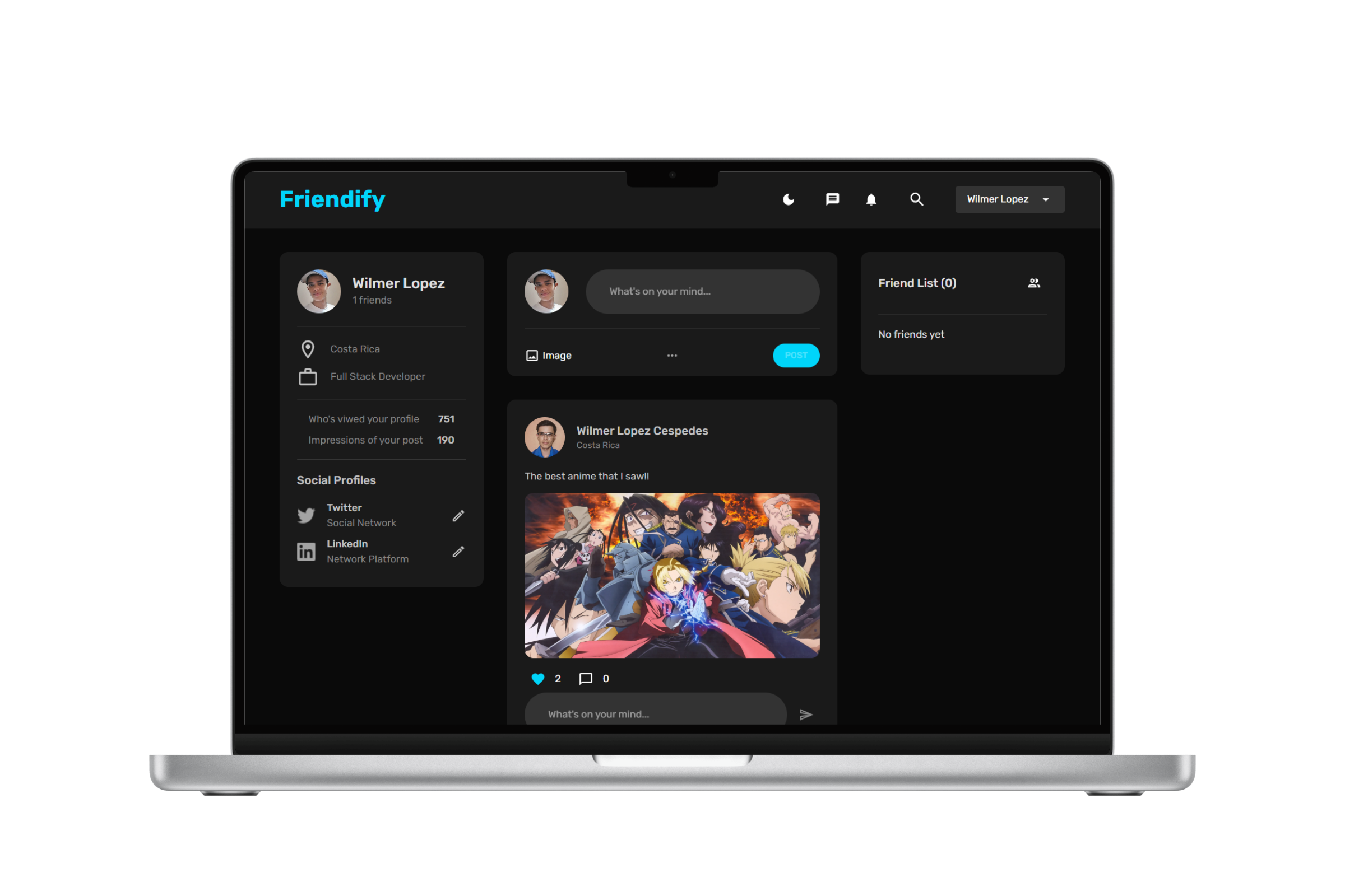 GitHub - WilmerL2000/social-app: This project consists of a social application using ...