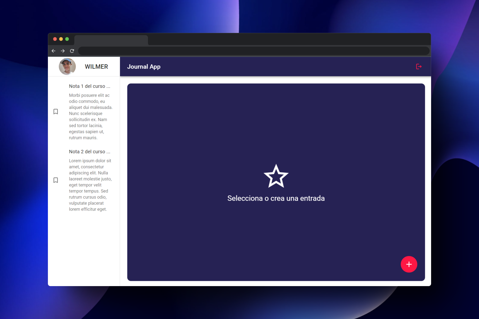 GitHub - WilmerL2000/journal-app: Project developed using the Vite environment using the React ...