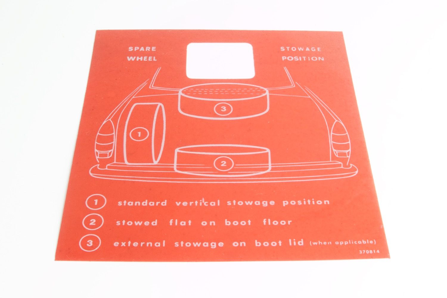Wins International - Spare Wheel Storage Label